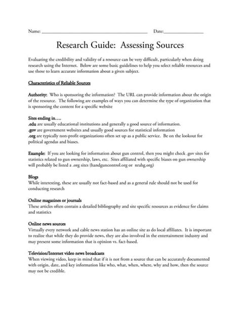 Assessing Sources Pdf