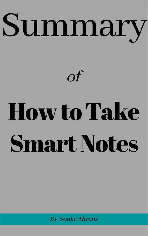 Summary Of How To Take Smart Notes By Sonke Ahrens By Jo Jo Goodreads