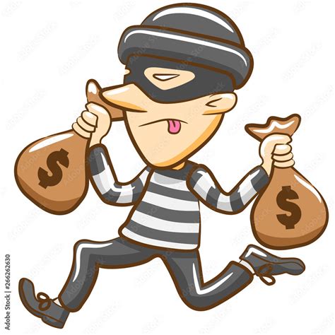 Vector Illustration Of Criminal Burglar Thief Breaks Criminal 3356674