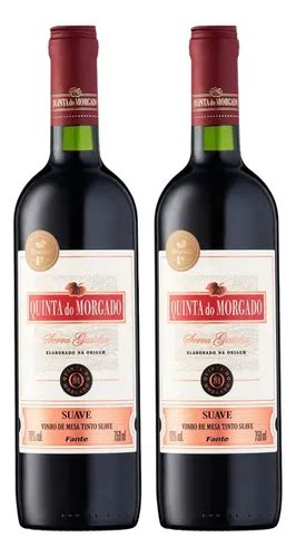 Kit 2 Vinhos Brasileiro Tinto Suave Quinta Do Morgado 750ml Parcelamento Sem Juros