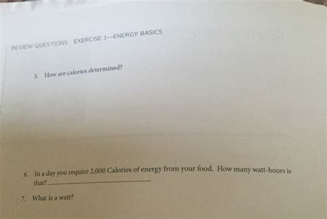 Solved REVIEW QUESTIONS EXERCISE ENERGY BASICS Name Date Chegg