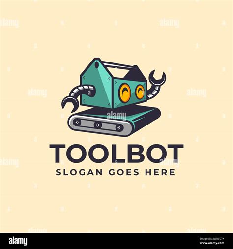 Toolbox Robot Cartoon Mascot Logo Template Stock Vector Image Art Alamy