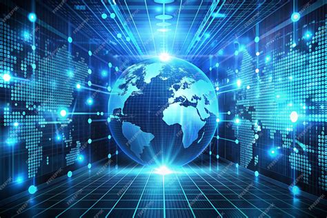 premium photo digital information technology binary world concept