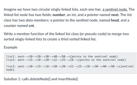 Solved Imagine We Have Two Circular Singly Linked Lists