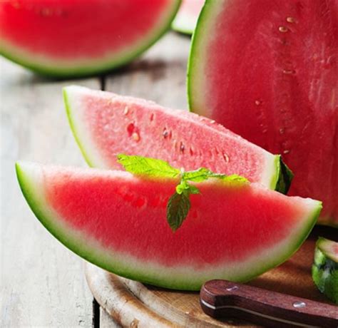 Refreshing Watermelon Slices With Mint Tropical Fruit Photography