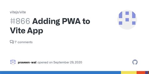 Adding Pwa To Vite App · Issue 866 · Vitejsvite · Github