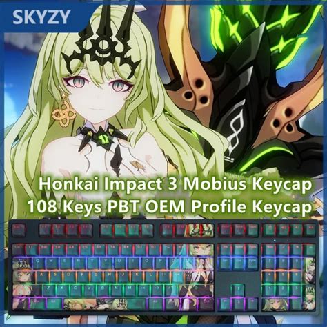 Mobius Keycap Cherry Profile Honkai Impact 3 Anime Pbt Dye Sub
