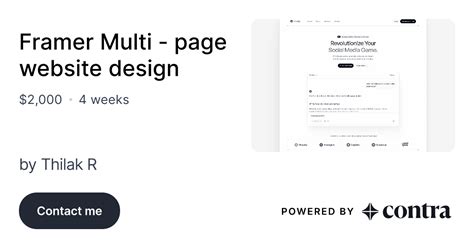framer multi page website design by thilak r