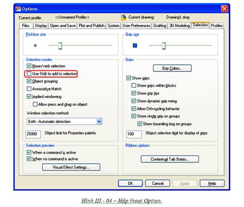 Chọn đối tượng trong AUTOCAD