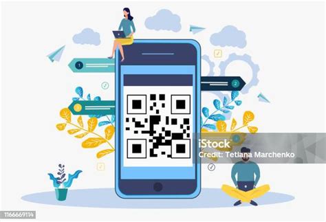 Pindai Kode Qr Orangorang Memindai Qrcode Untuk Pembayaran Melalui