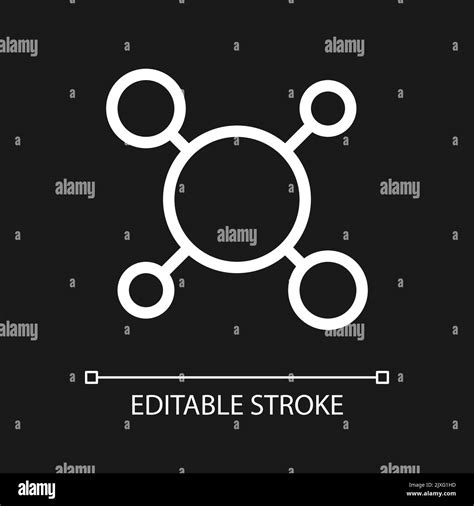 Structure Of Molecules Pixel Perfect White Linear Ui Icon For Dark Theme Stock Vector Image