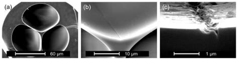 Scanning Electron Images Sems Of The Suspended Core Fiber With A