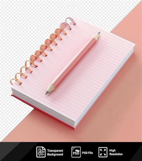 Premium PSD Transparent Notepad With Pencil Using Wallpaper For Education Business Photo Take