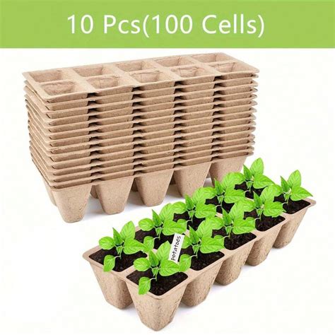 100 Cells Seedling Start Pots Trays Peat Pots Seedling Pots Seedling