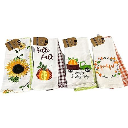 Amazon Fall Kitchen Towels Gift Set Pc Plaid Kitchen Towels Thanksgiving Fall Kitchen
