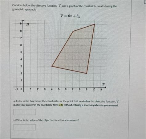 Solved Consider Below The Objective Function V And A Graph Chegg Com