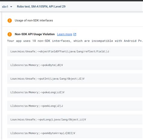 sdl2 doesn t respect non sdk interfaces restrictions on android p
