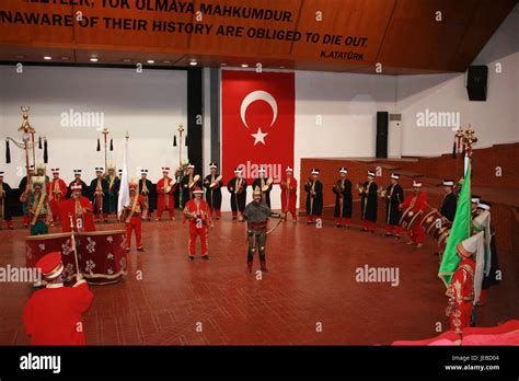 Ottoman Military Mehter Band During Concert At Harbiye Military Museum