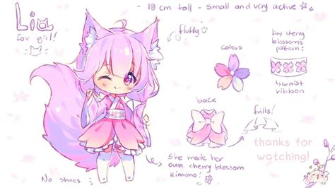 Purple Fox Girl Chibi Cute Anime Chibi Anime Chibi Chibi Drawings