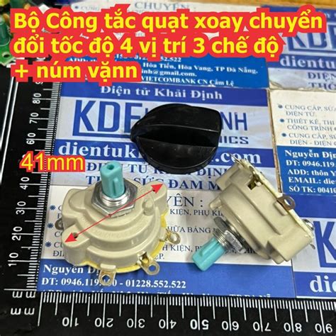 Bộ Công Tắc Quạt Treo Tường Xoay Chuyển đổi Tốc độ 4 Vị Trí 3 Chế độ