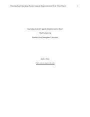 Operating System Upgrade Implementation And Programming Report Course