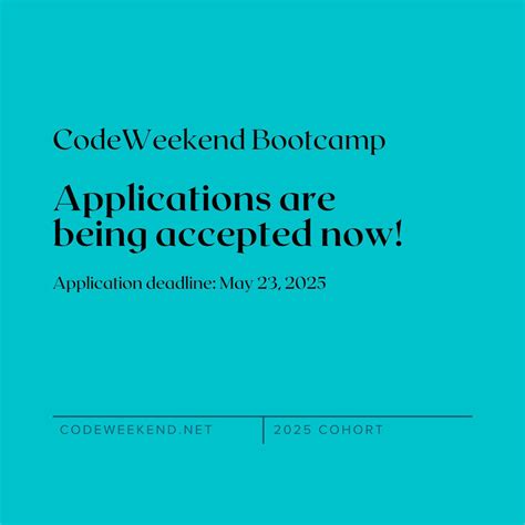 🚀 Applications Are Now Open Codeweekend