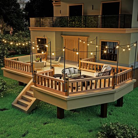 Deck Railing String Light Pole At Randolph Hillman Blog