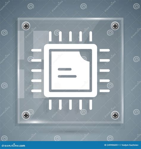 Procesador De Computadora Blanco Con Icono De Cpu De Microcircuitos