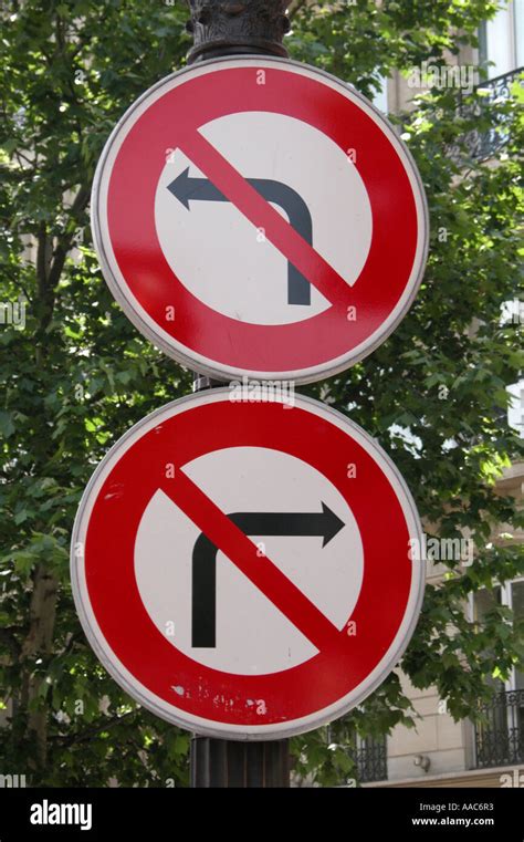 Left And Right Turning Prohibited Stock Photo Alamy