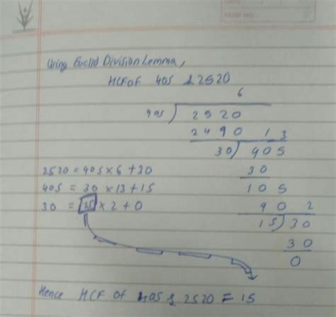 Euclids Division Algorithmusing Euclids Division Algorithm Find The