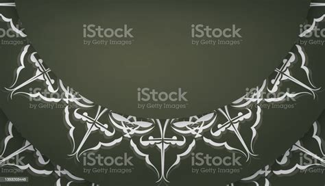 로고 아래 디자인빈티지 화이트 패턴이 있는 다크 그린 배너 템플릿 0명에 대한 스톡 벡터 아트 및 기타 이미지 0명 꽃