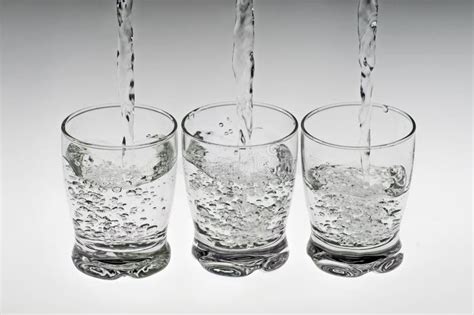 Three Glasses With Water Stock Image Image Of Water Clear 9524951