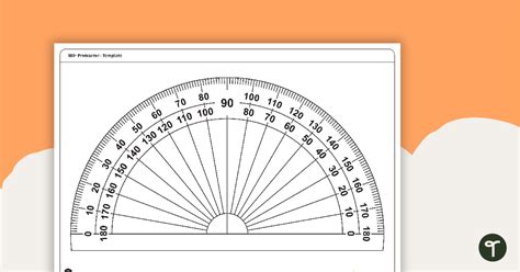 180 And 360 Degree Protractor Templates Teach Starter