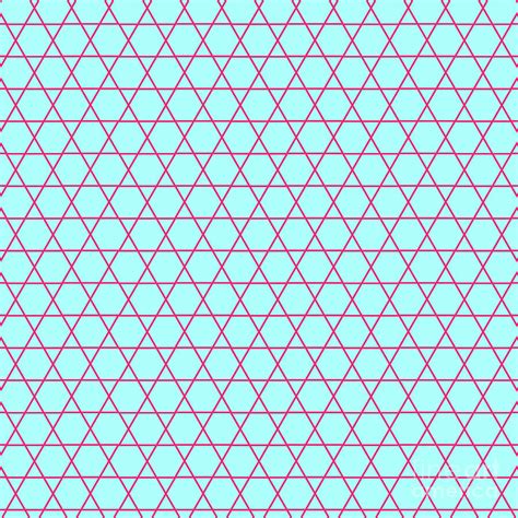 Six Pointed Star Weave Grid Pattern In Light Aqua And Raspberry Pink N