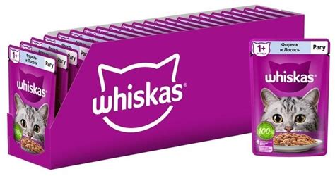 Купить Корм Whiskas рагу лосось форель 75 г 28 шт в кредит в Алматы Kaspi Магазин