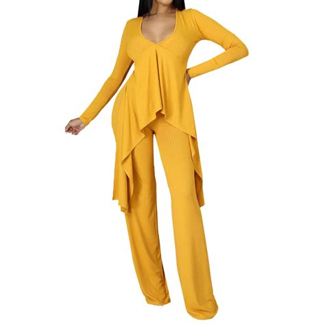 Vbarhmqrt Female Summer Pants Sets Women 2 Piece Outfits Dressy Womens Fashion Casual Long