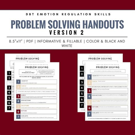 Problem Solving Dbt Skill Handouts Etsy