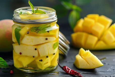 Indian Traditional Spicy Tender Mango Pickle Premium Ai Generated Image