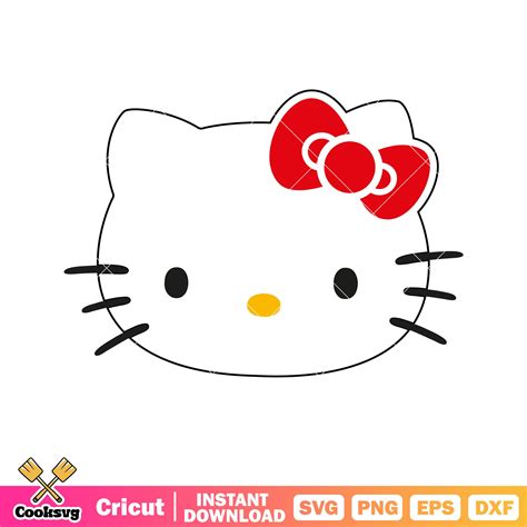 Cartoon Hello Kitty Head Red Bow Tie Svg Hello Kitty Bow Tie Svg Cooksvg