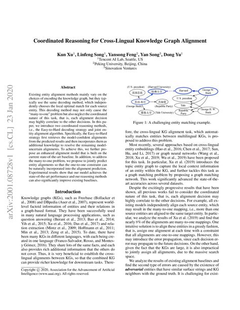 Coordinated Reasoning For Cross Lingual Knowledge Graph Alignment Deepai