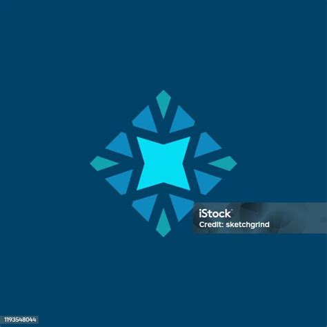 눈 조각 로고 기호 겨울 크리스마스 차가운 얼음 장식 기하학적 모양 크리스탈 0명에 대한 스톡 벡터 아트 및 기타 이미지 0