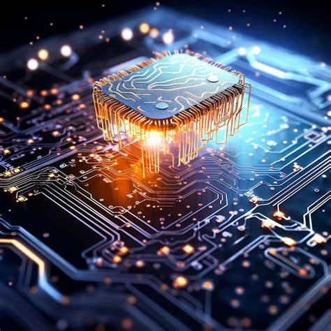 Premium Ai Image Microprocessor With Brain Generate By Ai