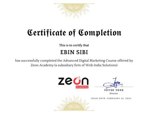 Completed Digital Marketing Ebin Sibi