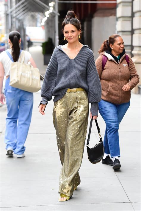 Katie Holmes Puts A Modern Twist On The Big Pants Trend
