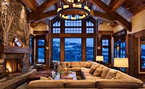 Стиль шале в интерьере Rustic Living Room Design Rustic House