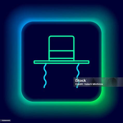 검은 배경에 고립 된 사이드 록 아이콘 빛나는 네온 라인 정통 유대인 모자 전통적인 옷을 입은 유태인 남성들 유대교의 상징 다채로운 개요 개념 벡터 가공의 인물에 대한 스톡