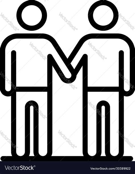 Adult Unity Icon Outline Style Royalty Free Vector Image
