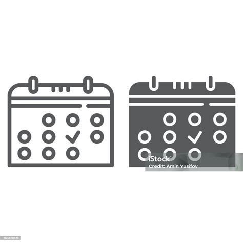일정 선 및 문자 모양 아이콘 월 및 날짜 미리 알림 표시 벡터 그래픽 흰색 바탕에 선형 패턴 달력에 대한 스톡 벡터 아트 및 기타 이미지 Istock