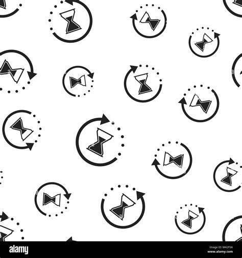 Time Sandglass Seamless Pattern Background Business Flat Vector