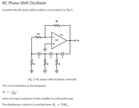 Solved RC Phase Shift Oscillator Consider The RC Phase Shift Chegg